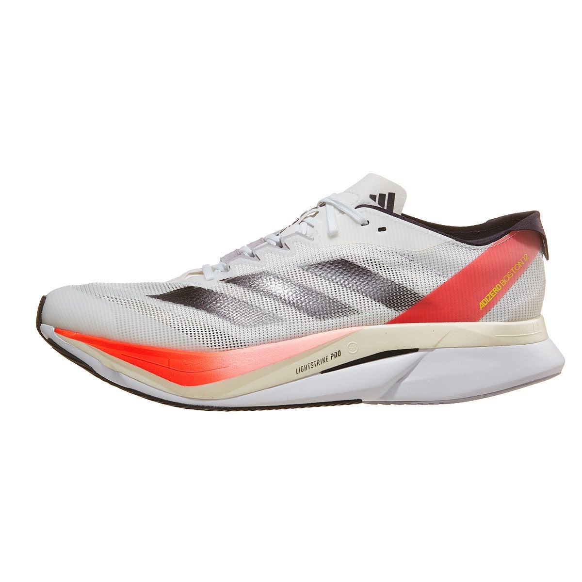 adidas adizero Boston 12 Men's Shoes White/Met/Red 360° View | Running ...