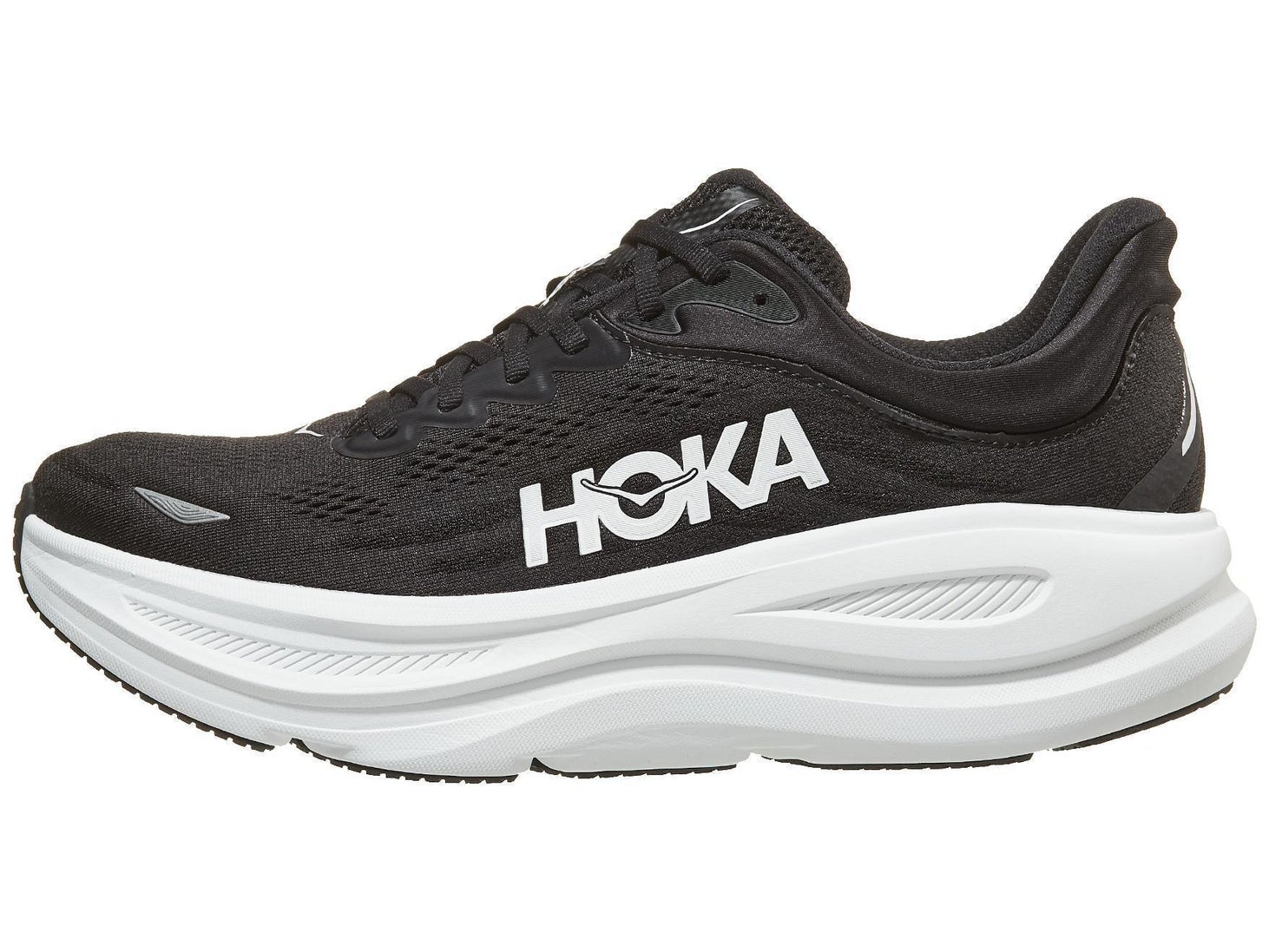 HOKA Bondi 9 Men's Shoes Black/White | Running Warehouse