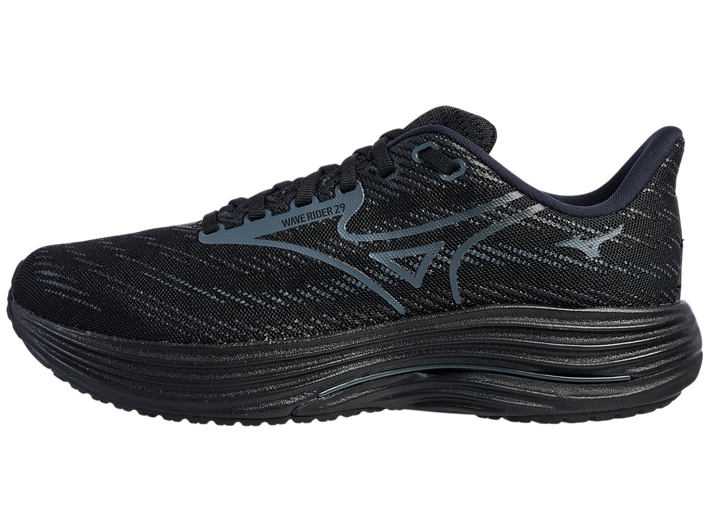 Mizuno Wave Rider 29 Men's Shoes Black/Iron Gate/Black | Running Warehouse