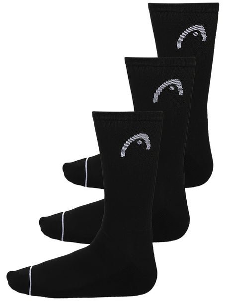 Head Men's Half Cushion Crew Socks 3 Pack - Black | Running Warehouse